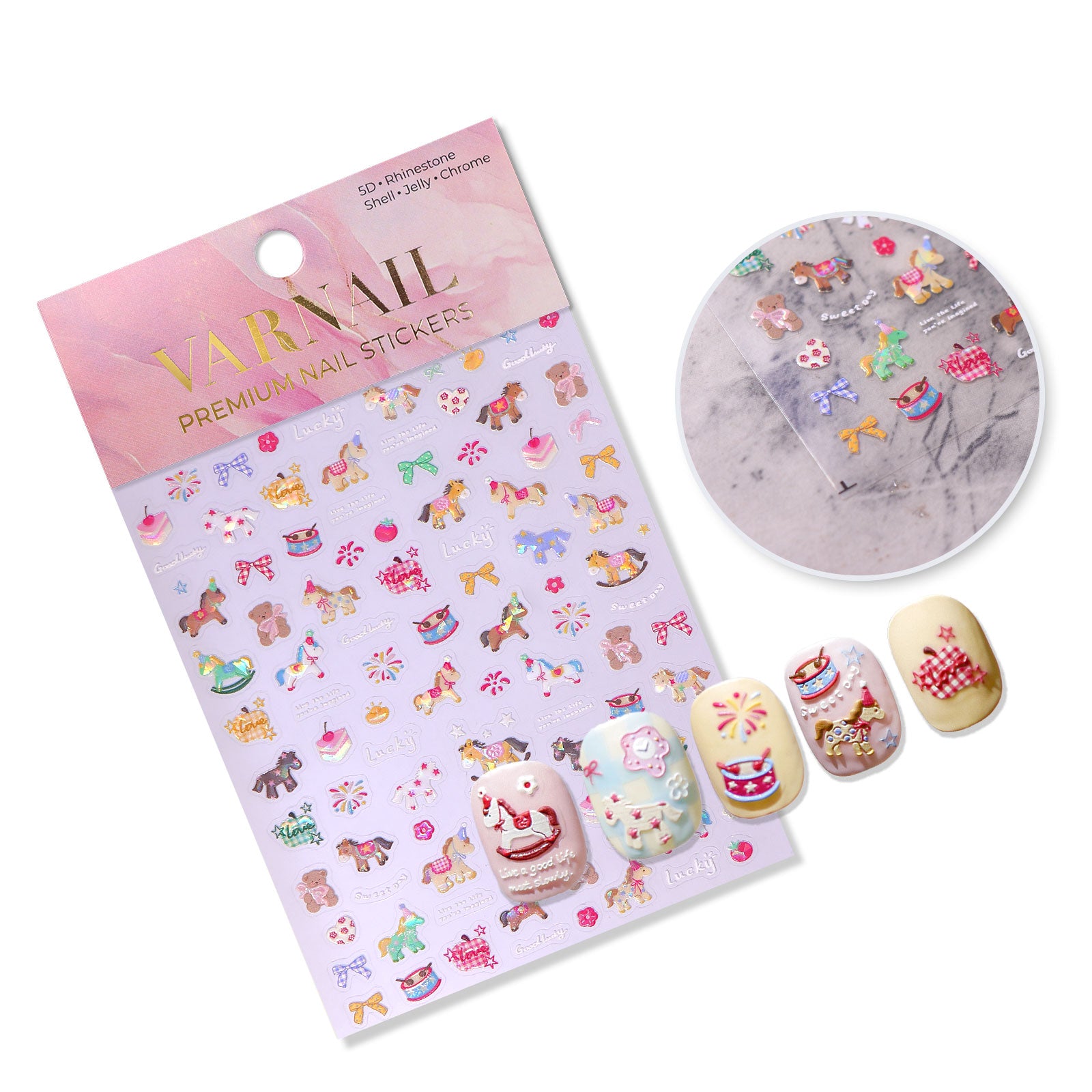 Shell Nail Sticker - Colorful Pony – VARNAIL