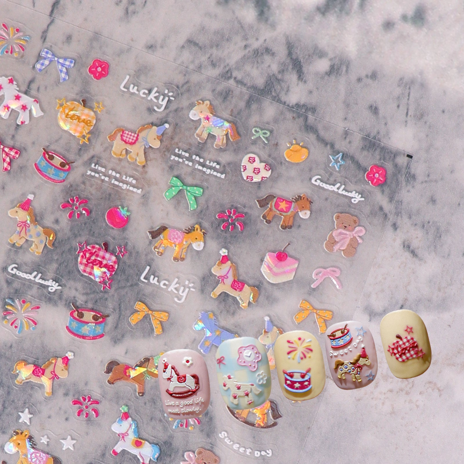 Shell Nail Sticker - Colorful Pony – VARNAIL